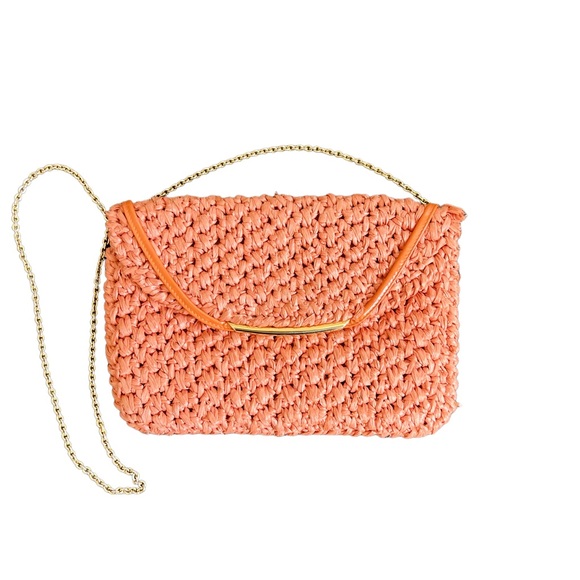 Rodo | Bags | Rodo Designer Italy Vintage Coral Raffia Straw Cross Body ...